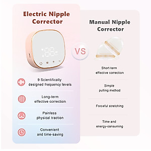 Electric Inverted Nipple Corrector, Portable Niplette Correct Flat and Inverted Nipples with Ease to Help Breastfeeding, Inverted Nipple Puller, Nipple Massage, Sunken and Short Nipples