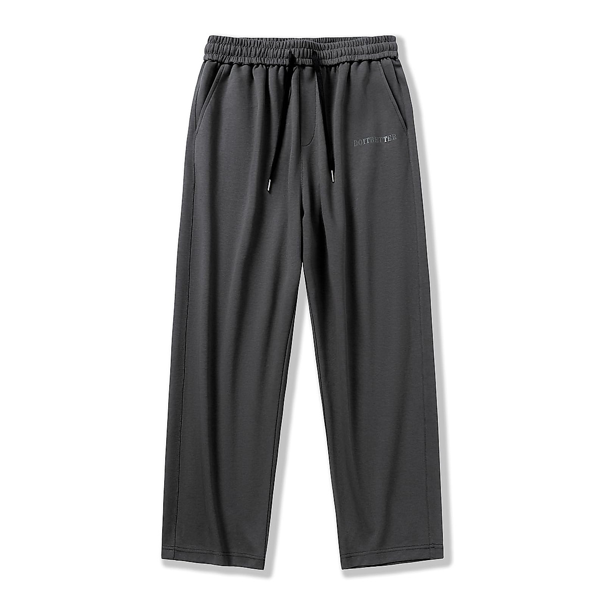 HHZ Men's Cotton Casual Loose Fit Sweatpants Yoga Baggy Sweats Open Bottom Sweatpants Lounge Jogging Gym Workout Pants Wide Leg Sweatpant(Y001Grey,38)