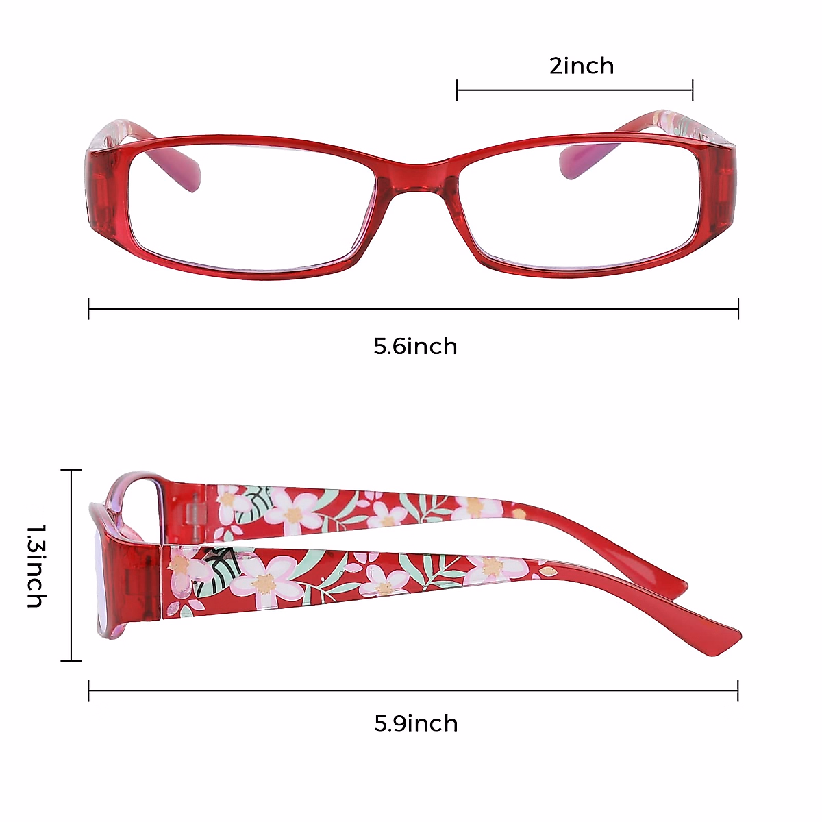 WALMXX Reading Glasses Women Blue Light Blocking Lightweight Compact Readers Computer Eyeglasses (2 styles 4 Pack, 1.5, multiplier_x)