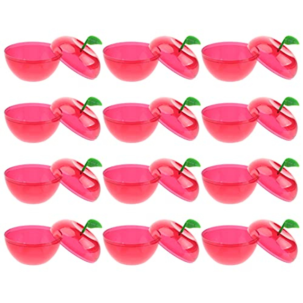 Healvian 24Pcs Apple Shape Candy Box Christmas Apple Container Plastic Chocolate Box Gift Fillable Balls Red Apple Container