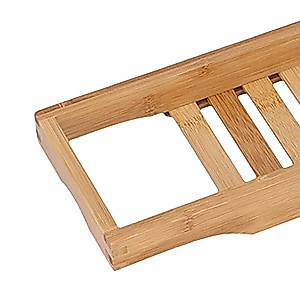FTVOGUE Bamboo Bathtub Tray This Bath is Perfect for A Simple Bathtub Shelf with Reading Shelf Or Tablet 5.7 Inches * 27.7 Inches,Shelf