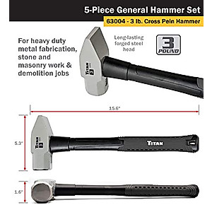 Titan 63125 5-Piece Hammer Set