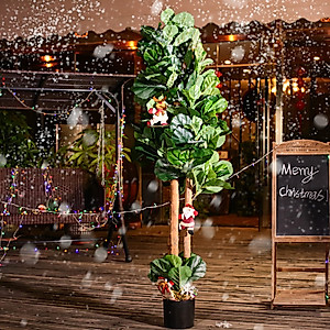 Fake Fiddle Leaf Fig Tree, Indoor Outdoor Artificial Trees Fake Plants for Hotels, Gardens, Offices and Home