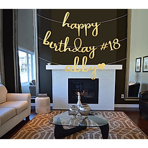 envizins Custom Cursive Script Lowercase Gold, Rose Gold, Silver Glitter Letter Banner, You Could Personalize a Phrase-Word-Number-Name-symbol. Roll String Included