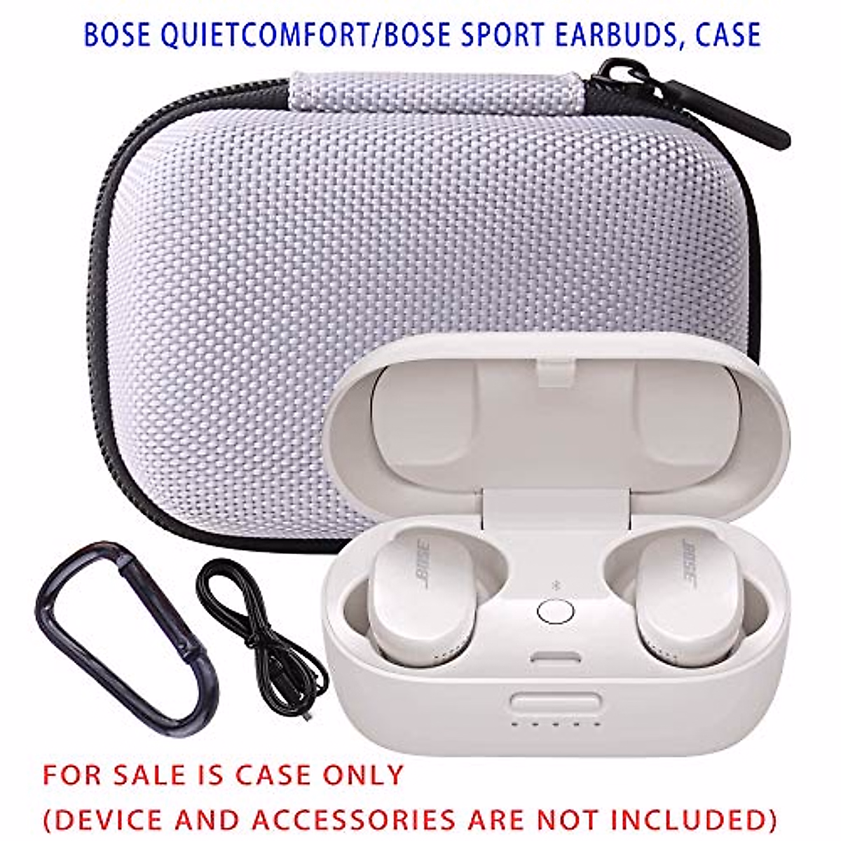 waiyu Hard Storage Case for Bose QuietComfort/Bose Sport Earbuds, Case (Gray)