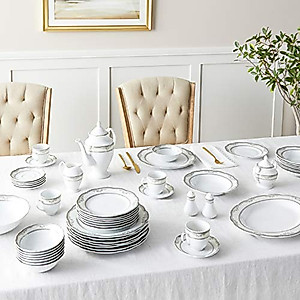 Lorenzo Import Victoria 57-Piece Wavy Porcelain Dinnerware Set