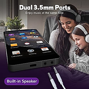 MP3 Player with Bluetooth 5.0, 4.0" Full Touch Screen Lossless Digital Audio Player with Speaker and Dual 3.5mm Port, Portable HiFi MP3/MP4 Music Player with FM Radio/Recorder/Video/Photo,Up to 256GB