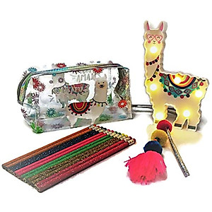 Llama Light Pencil Case Pen Pencils Gift Set
