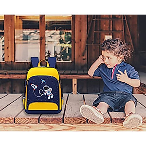 Kids Backpack for Boys - Dorlubel Elementary Kindergarten Preschool School Bag Multifunctional Cute Large Capacity Bookbag (Red Space Astronaut)