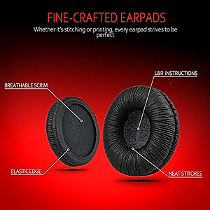 Universal Replacement Ear Pads for Sony MDR-ZX110/MDR-ZX330BT/V150/WH-CH500; JBL Tune 600bt/T500BT/T450BT &Many Other 70MM Round On-Ear Headphones(List Inside), by Krone Kalpasmos-Thicker Black