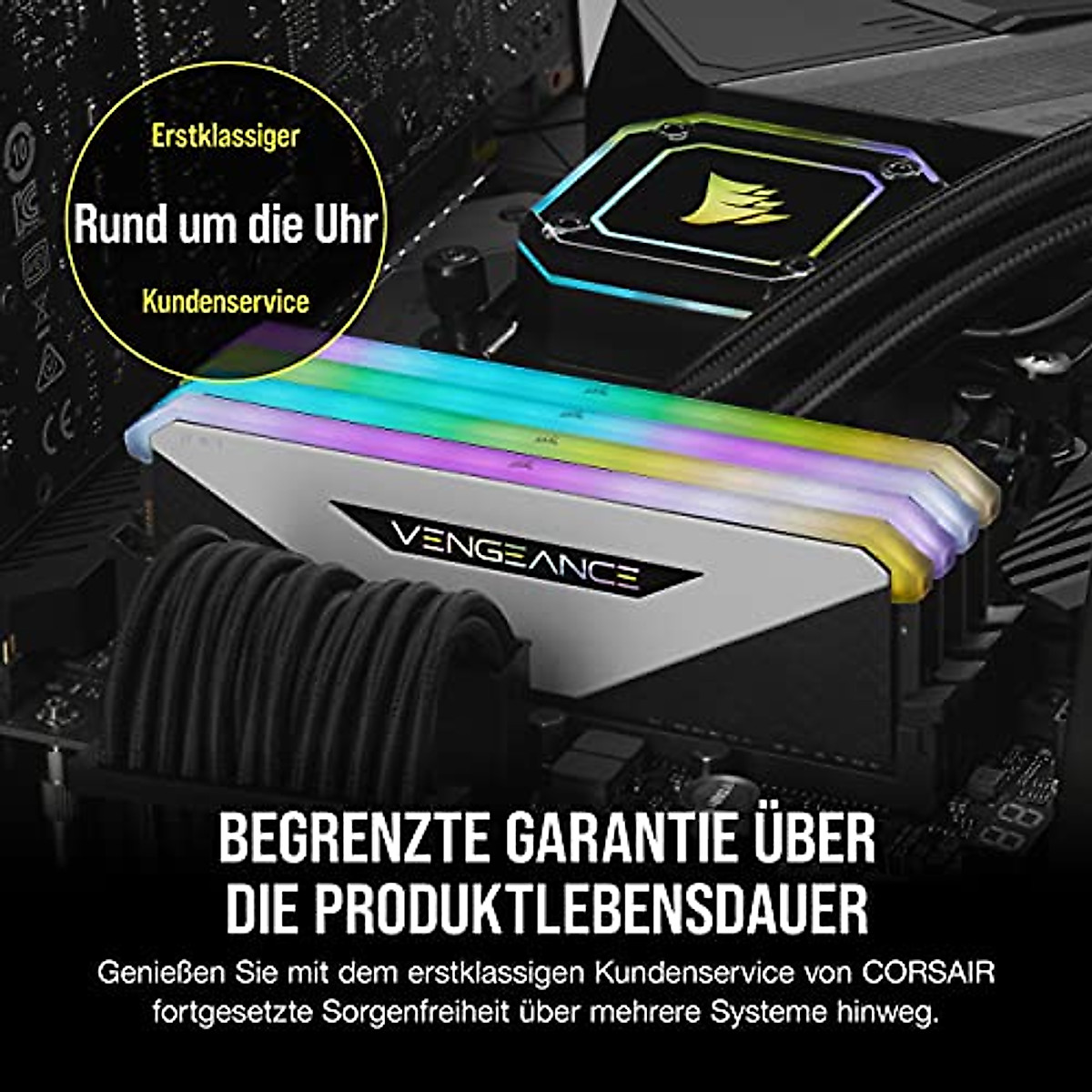 CORSAIR Vengeance RGB RT 32GB (4x8GB) DDR4 3600 (PC4-28800) C18 1.35V Desktop Memory