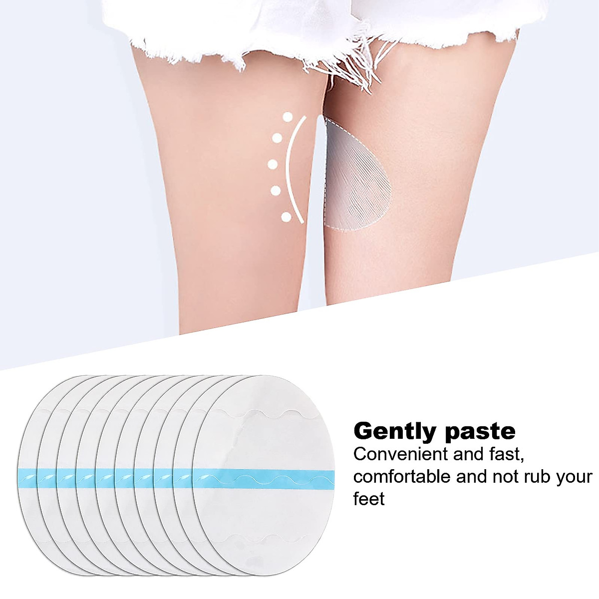 Womens Anti Chafing Pads, 10pcs Thigh Inner Anti Chafing Sticker Thigh Anti Friction Pads Anti Chafing Thigh Bands for Men Women Outdoor Unisex Disposable Knee Calf Anti Chafe Pads Patches