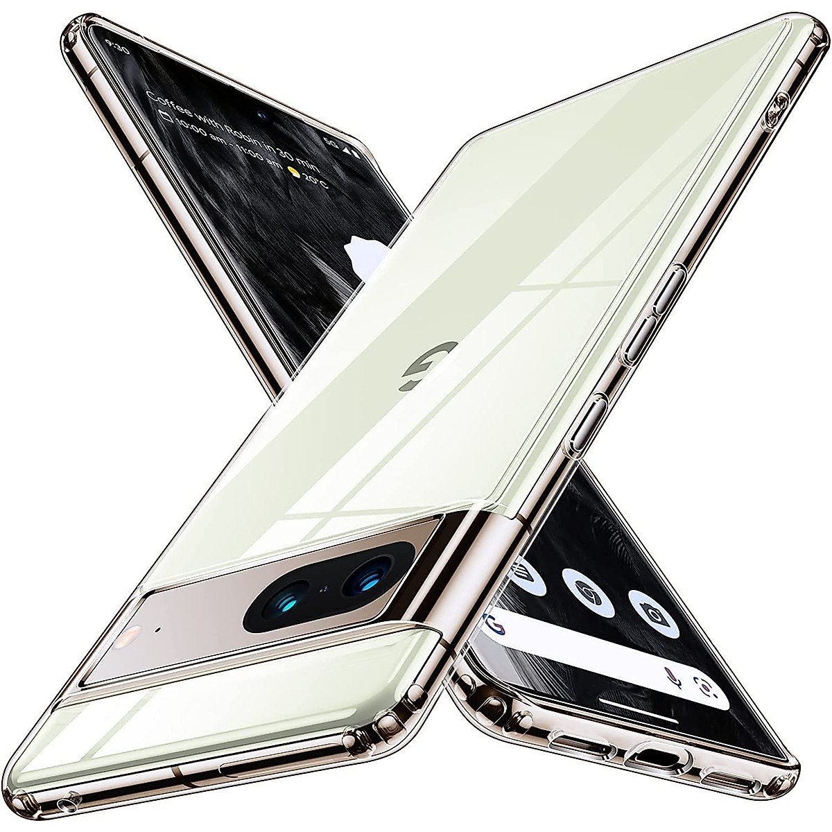 Humixx Crystal Clear for Google Pixel 7 Case, [Mil-Grade Protection] [Anti-Fingerprint] Silky Touch Hard PC Back with Non-Slip Soft TPU Edge, Airbag Shockproof Case for Pixel 7 Case, Clear