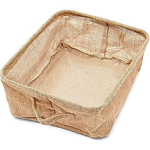 Juvale Foldable Storage Bins, Linen Baskets with Handles for Clothes, Shoes (12.2 x 9.7 x 4 in, 2 Pack)