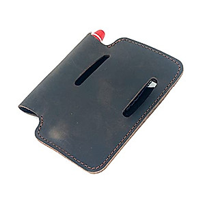 COLEAT Genuine Leather Multitool Belt Sheath Organizer, EDC Belt Pouch for Men, Belt Holder Mini Leather Pocket Organizer Slip, Flashlight Holder, Pen Holder, Knives Sheath Holster Dark Brown