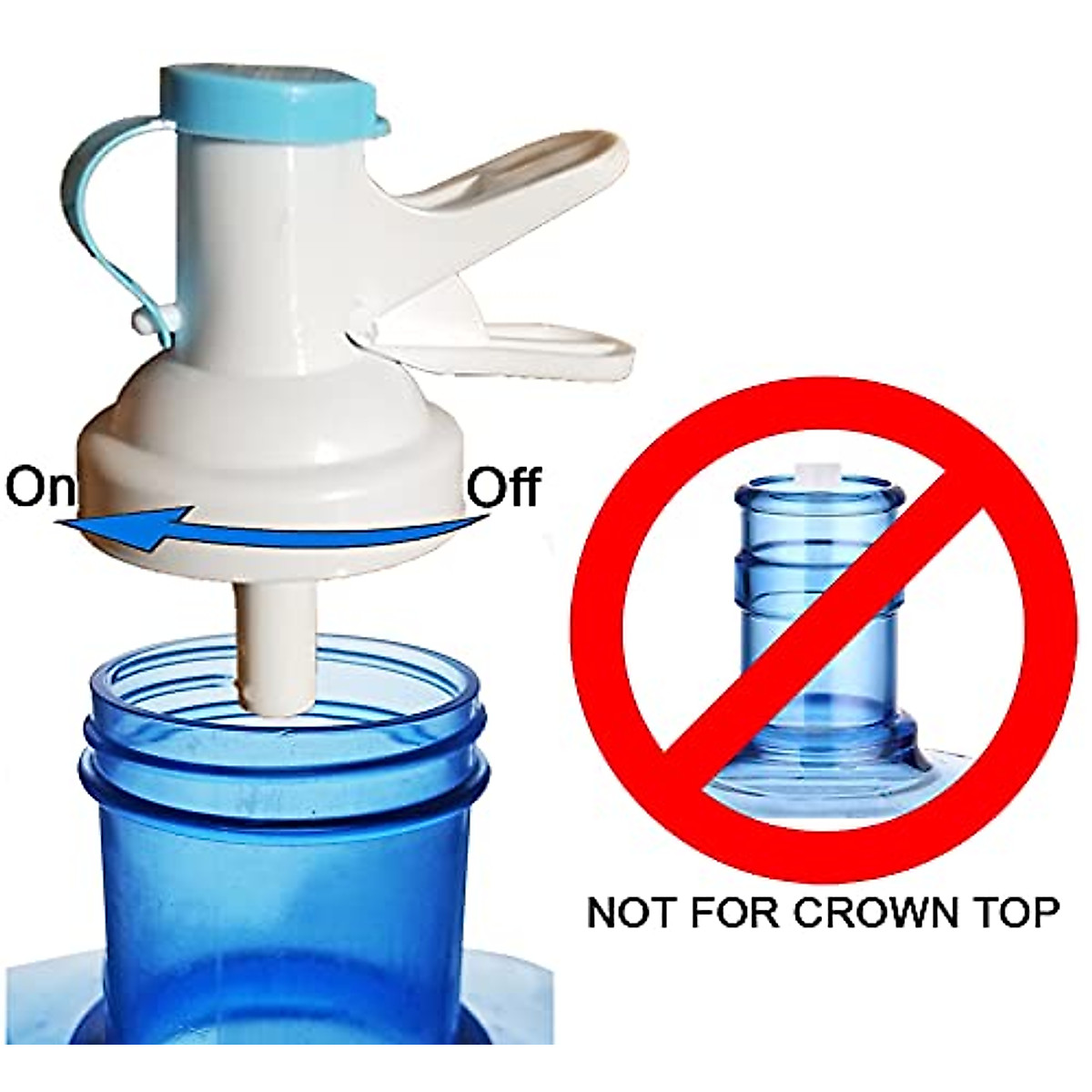 Water Dispenser Valve for 50mm Threaded Top Water Bottle, Reusable Water Jug Cap Plastic Spigot Faucet- (For Threaded Tops ONLY) (Threaded)