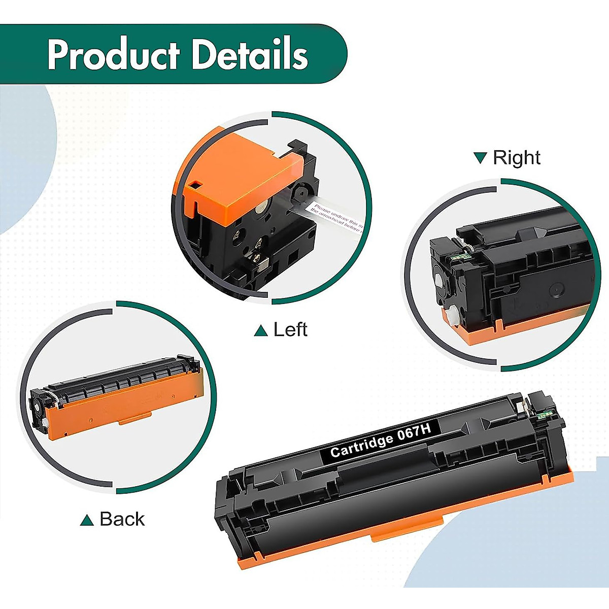 067H 067 MF656Cdw Toner Cartridge 4 Pack Set High Yield Compatible Replacement for Canon 067H for Canon imageCLASS LBP633Cdw LBP632Cdw MF653Cdw MF654Cdw MF656Cdw Series Printer CRG-067H CRG067H Ink