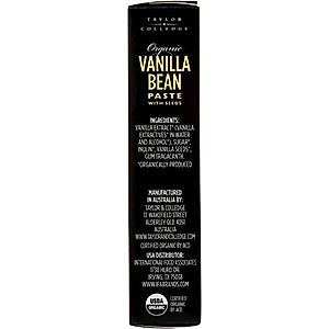 Taylor & Colledge Organic Vanilla Bean Paste with Seeds, 1.7oz Tube