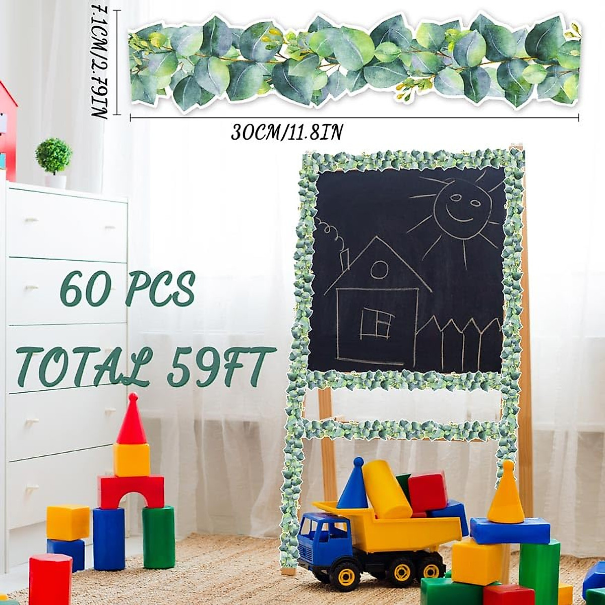 Eucalyptus Bulletin Board Borders – Green Classroom Decor