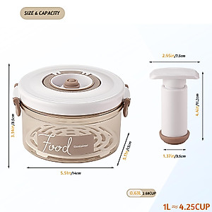 AYYOYYOY Vacuum Seal Containers - Marinade and Keep Food Fresh with Time Dial, BPA Free, Drainer, Microwave Friendly (2.68Cups Circular)