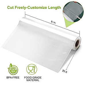 Bonsenkitchen Textured Food Vacuum Sealer Bags, 100 Quart 6" x 10', BPA Free, Thick Embossed, Commercial Grade for Food Storage and Sous Vide Cooking