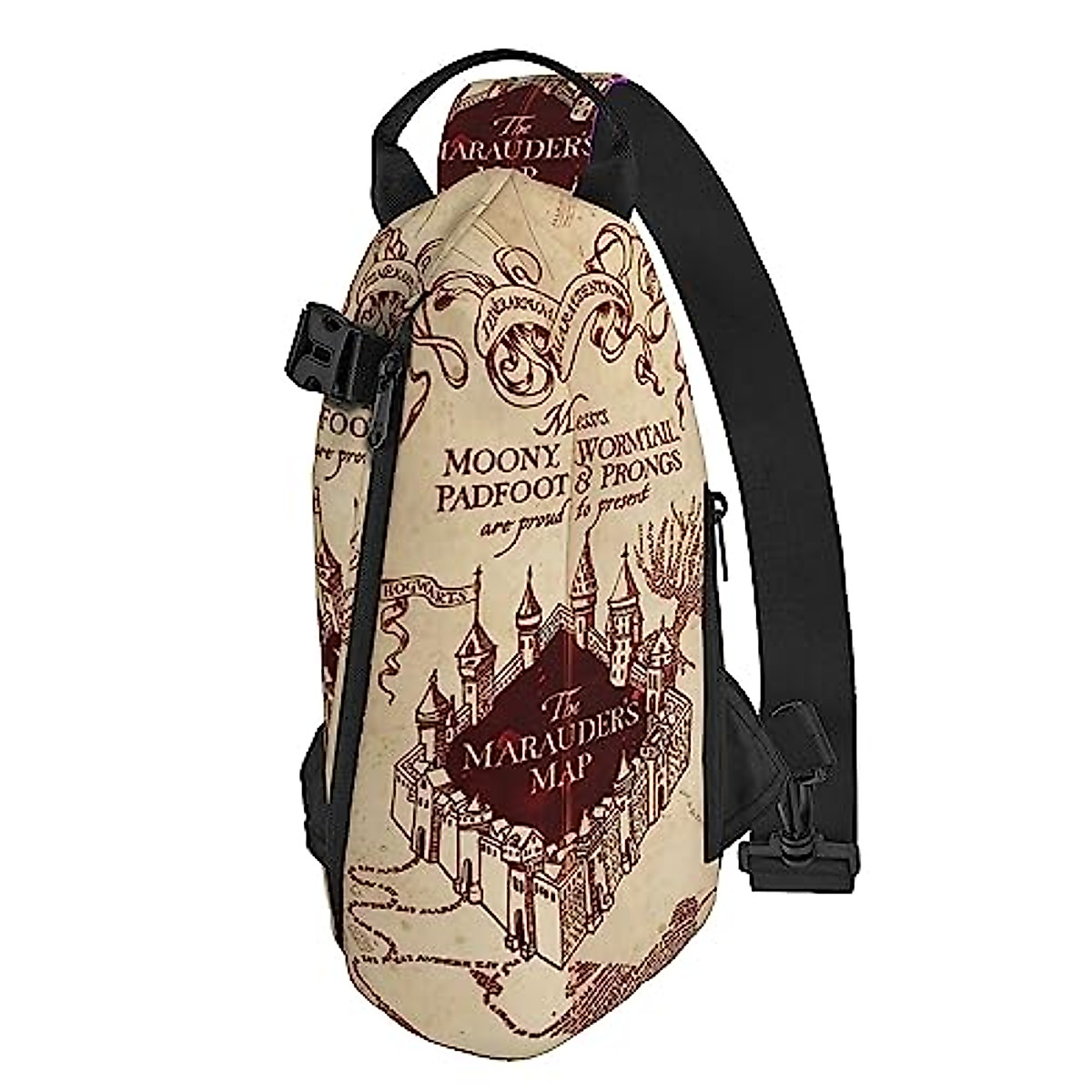 DRLAS Beige map Sling bag for Men Women Casual Crossbody Backpack Shoulder Bag Chest Bag Daypack for Outdoor Hiking Sports