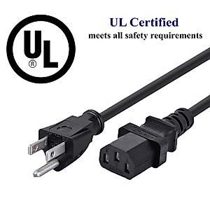Aurum Cables UL Approved 6 Feet Universal Computer Monitor Power Cord, C13 Power Cable for Monitor, PC, Desktop, Printer, Scanner, 18 AWG NEMA 5-15P to IEC13 (6 Ft - 5 Pack)