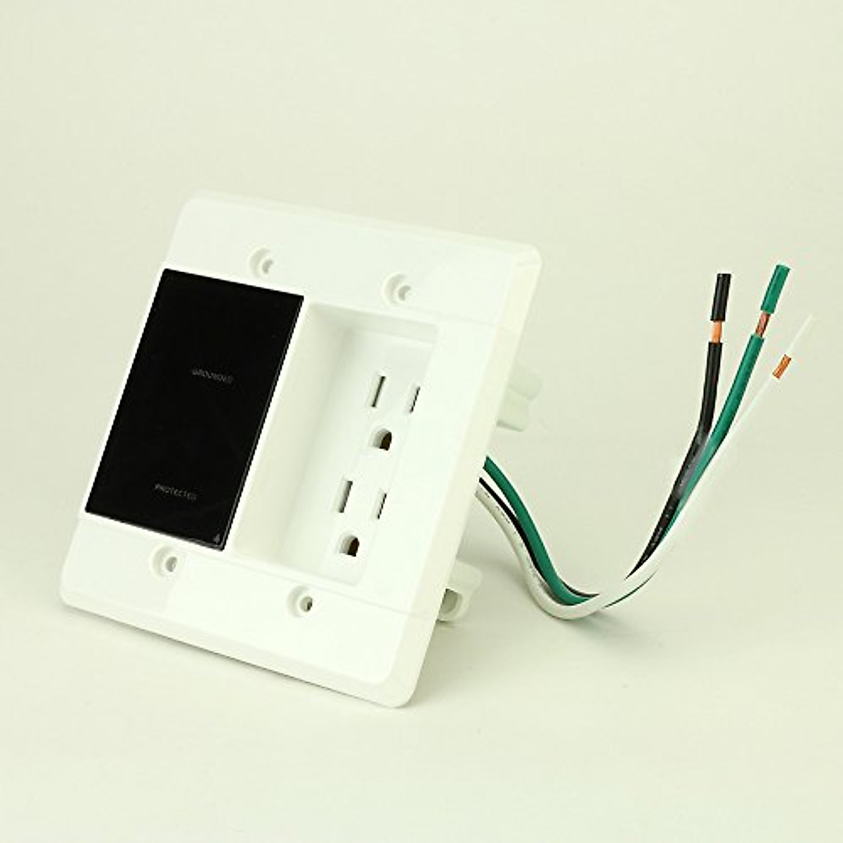 Element-Hz Power Series In-Wall Surge Protector w/Recessed Dual Outlet, 1080 Joules