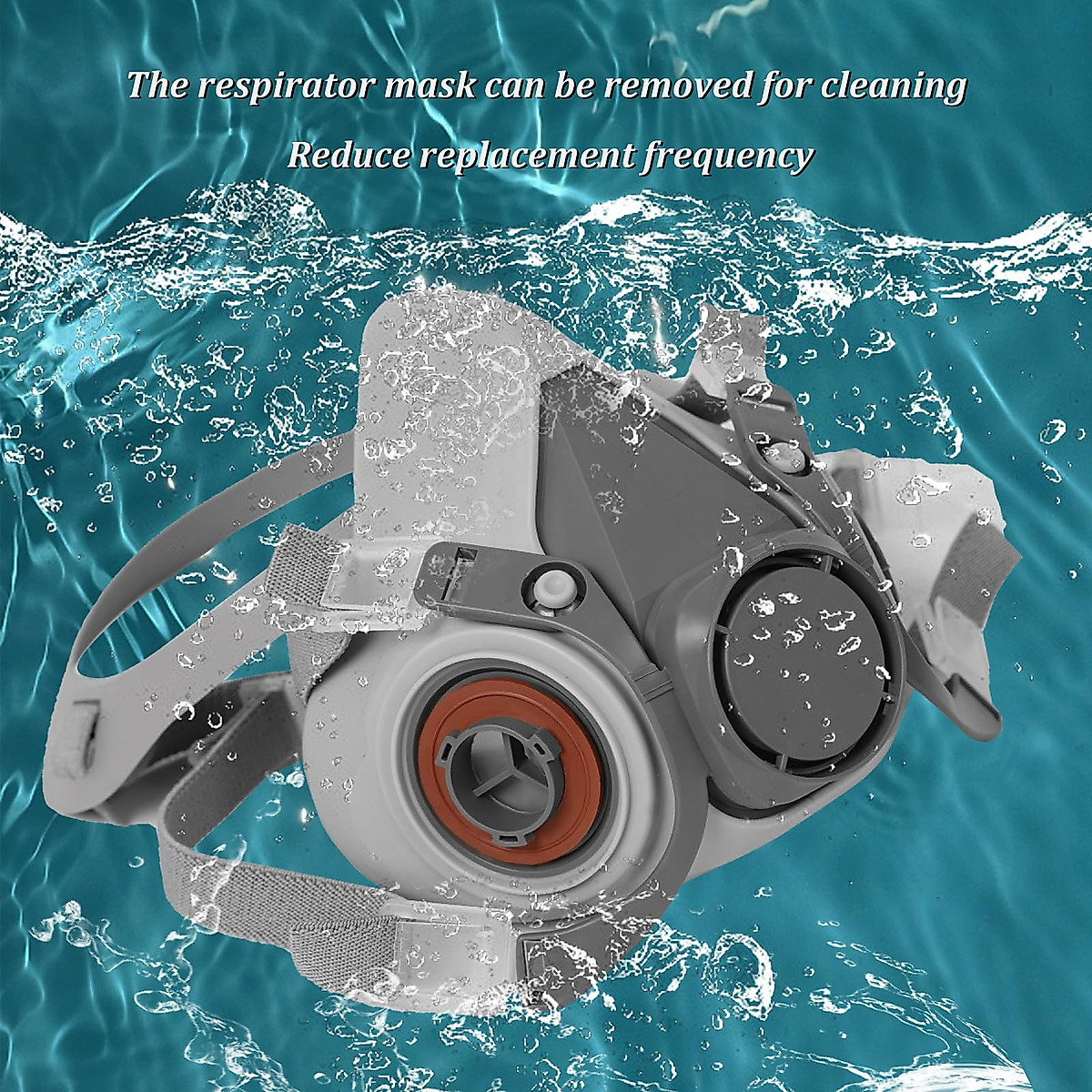 Respirator Mask, Half Face Cover Gas Mask with Safety Glasses Reusable Professional Breathing Protection, for Painting, Organic Vapor, Welding, Polishing, Woodworking and Other Work Protection