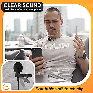 PowerDeWise Professional Wired Lavalier Lapel Microphone for iPhone, iPad - Omnidirectional Condenser Recording Mic for Video Podcast Vlog YouTube