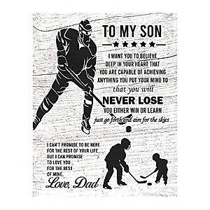 Win or Learn - Hockey Motivational Wall Art, Inspirational Typographic Sports Wall Decor Print Ideal For Home Decor, Boys Bedroom Decor or Living Room Decor, Great Keepsake Gift, Unframed - 11x14