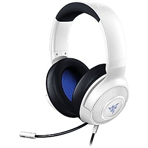 Razer Kraken X for Console - Wired Console Gaming Headset (Bendable Cardiod Microphone, Custom-Tuned 40 mm Drivers, 3.5 mm Connection, Oval Ear Cushions, Adjustable Headband) PlayStation White