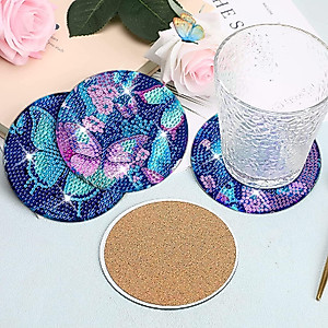 8 Pcs Christmas Christian Bible Verse Diamond Art Coasters Kits with Holder Bible Word Diamond Art Coaster with Cork Bases for Adults Diamond Kits Supplies for Holiday Present