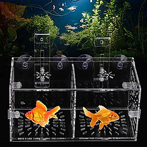 Aquarium Breeder Box, Acrylic Transparent Fish Breeding Box Tank Hatchery Incubator Aquarium Isolation Box(20CM*10CM*10CM)