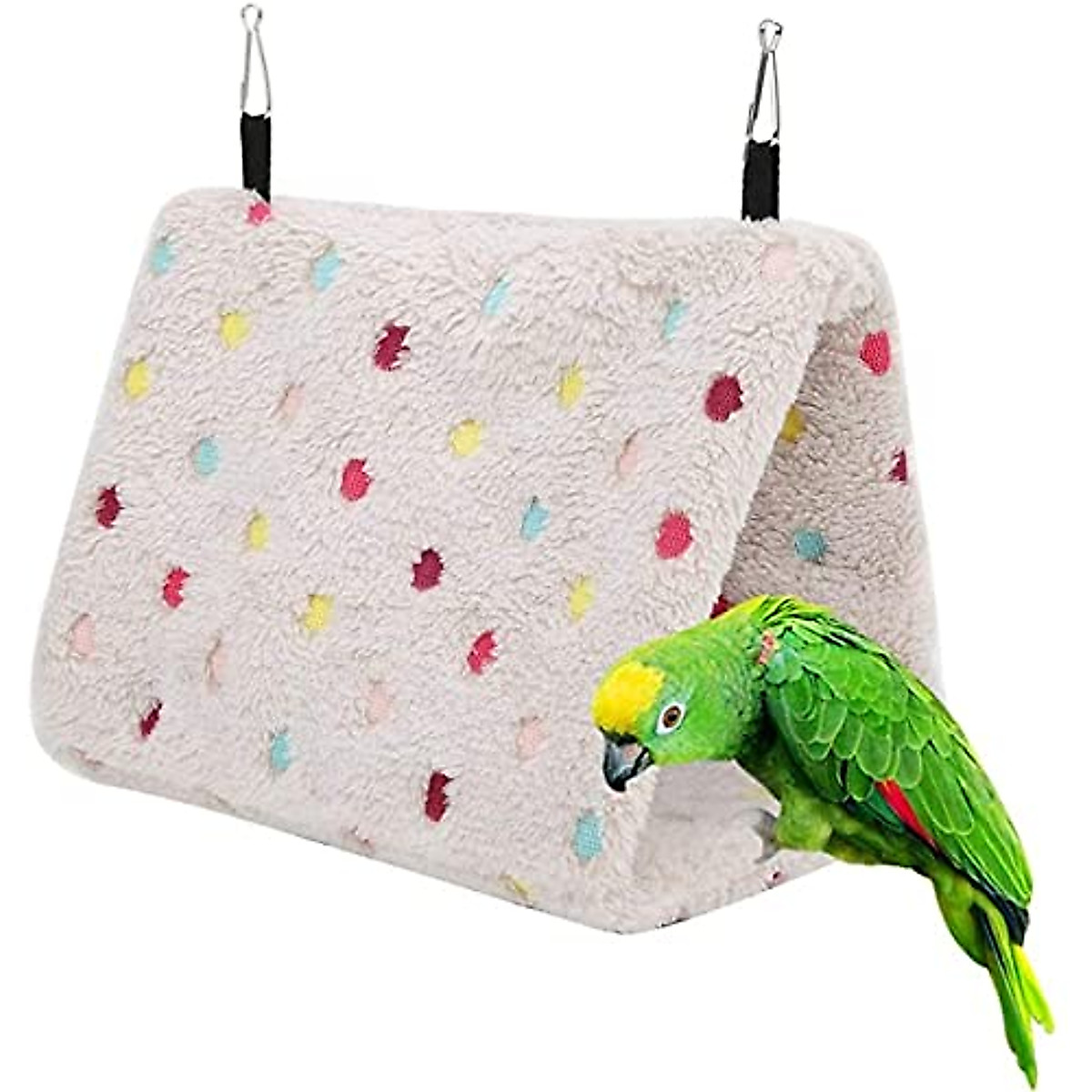 BECNBEAU Bird Bed Birds Hammock Hut for Cage Parakeet Bird Accessories Conure House Tent Budgie Shed Hanging Snuggle Cave Nest Plush for Quaker Lovebirds Cockatiels,8.7x5.5x7.1 inches
