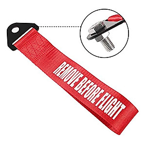 DORHEA Racing Tow Strap Red High Strength Tow Strap Universal Cars Set Belt Nylon Strap Traction Rope Trailer Hook Compatible with Front or Rear Bumper Towing Hooks Decorative Trailer Belt (Red)