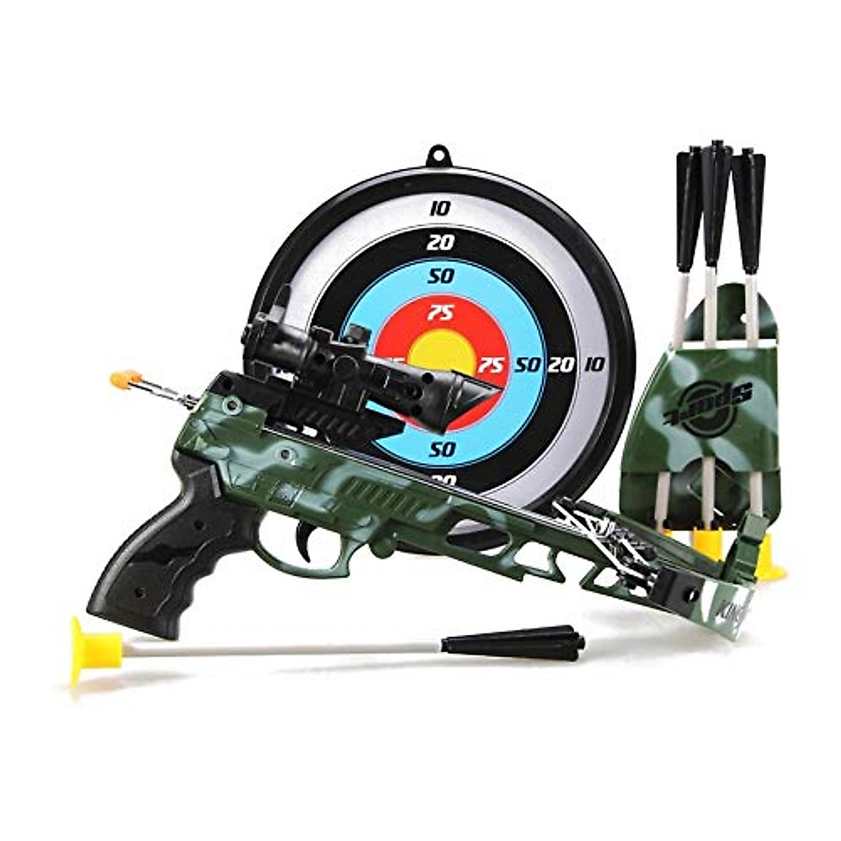 PowerTRC Crossbow Toy Bow and Arrow for Kids, Military Action Archery Crossbow with Scope & Target, Outdoor Activities Toy Gift for Boys Kids 8-12
