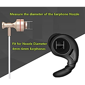JNSA Replacement Anti Slip Ear Tip Sports Earbud Stabilizers Ear Hooks Fins Wing Noise Isolation Ear Tips Compatible with 3.8mm - 6mm Earbuds Nozzle Diameter in-Ear Earphones ，4 Pairs Set Black