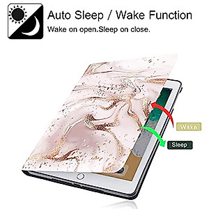 Case for New iPad Mini 6 2021 (6th Generation), Multi-Angle View Adjustable Stand Auto Wake/Slee for iPad Mini 6th Gen 8.3 Inch,Pink Marble Art