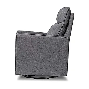 DaVinci Gabby Polyester Pillowback Swivel Glider in Shadow Grey, Greenguard Gold & CertiPUR-US Certified