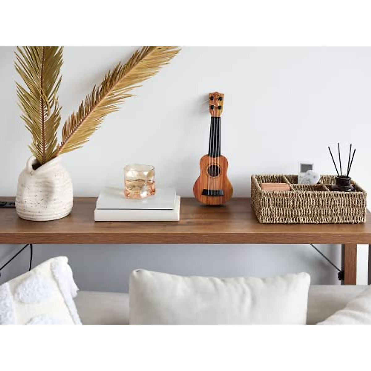 StorageWorks Tea Bag Organizers, Small Wicker Baskets with 6 Sections, Coffee and Tea Organizers for Coffee Bar, Shelves, Countertop, Seagrass Baskets for Organizing, 2Pack