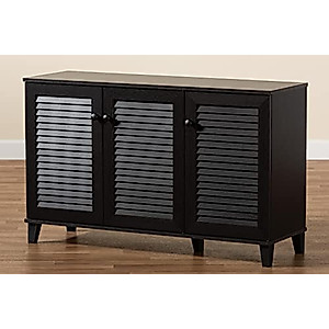 Baxton Studio Warren Shoe-Storage Cabinet, Espresso