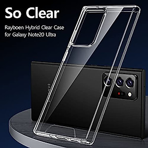 Rayboen Case for Samsung Galaxy Note 20 Ultra, Crystal Clear Shockproof Non-Slip Protective Cover, Hard PC Back & Soft TPU Frame Slim Fit Phone Case for Galaxy Note 20 Ultra 5G