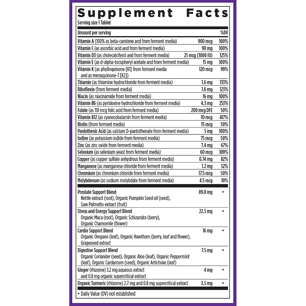 New Chapter Men's Multivitamin 40 plus for Energy, Heart, Prostate + Immune Support with Fermented Nutrients - Every Man's One Daily 40+, Made with Organic Vegetables & Herbs, Non-GMO - 48 ct