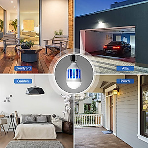 Bug Zapper Light Bulb, 2 in 1 Mosquitoes Killer Lamp Led Electronic Insect & Fly Killer, Porch Light for Entryway, Doorway, Corridor, Balcony and Patio (White)