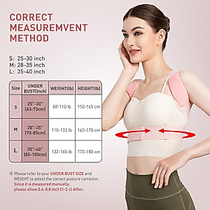 Updated Posture Corrector for Women, Adjustable Upper Back Brace for Clavicle Support and Providing Pain Relief from Neck, Shoulder - Comfortable Upright Back Straightener (Pink) (M 31-36 Inch)
