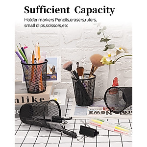 Gwybkq Pen Holder for Desk Mesh Pen Cups Metal Pencil Holder 12 Packs Desk Organizers and Storage