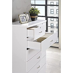 HODEDAH 7 Drawer Wood Dresser for Bedroom, 31.5 inch Wide Chest of Drawers, with 2 Locks on the Top Drawers, Storage Organization Unit for Clothing, White