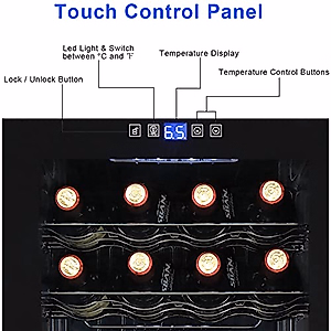 NA American Standard JC-82 AC 115V /60Hz 28Bottle/2.8Cu.Ft/80L/ Compressor Wine Cooler Black