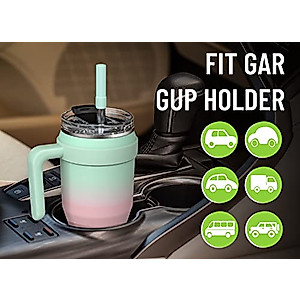 Zenbo 40 oz Tumbler With Handle, Screw on Lid and Straw|Stainless Steel Insulated Tumbler, Keeps Drinks Cold up to 34 Hours, Fit in Car Cup Holder, Dishwasher Safe and BPA Free